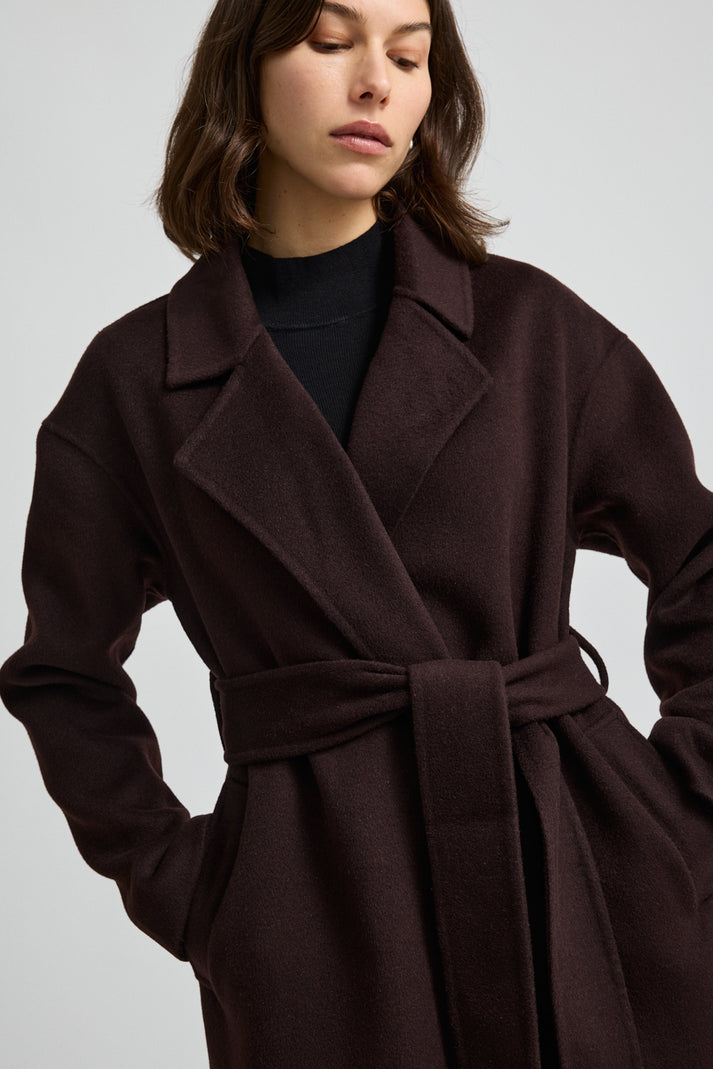 Woollen Luxury: Belted Wool Wrap Coat | Toorallie – Toorallie Australia